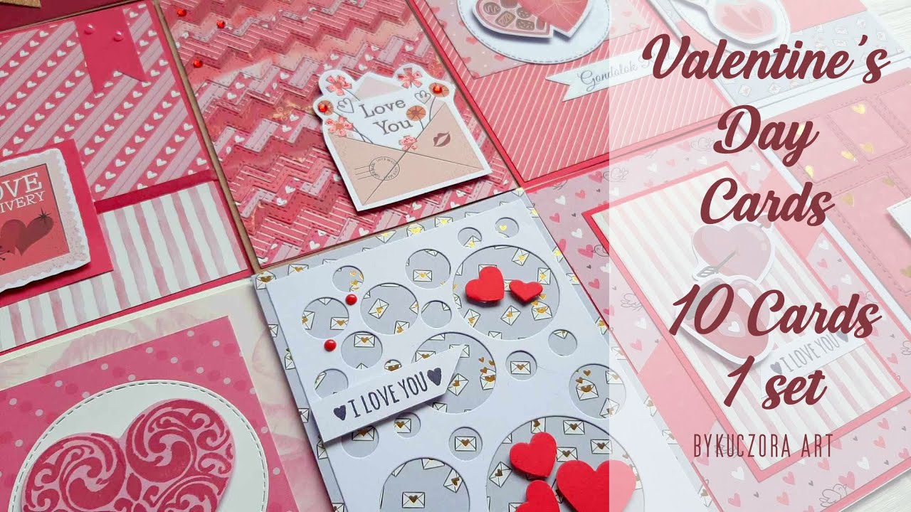 10 cards 1 kit - Easy Valentine's Day Cards DIY - Handmade cards, quick ...