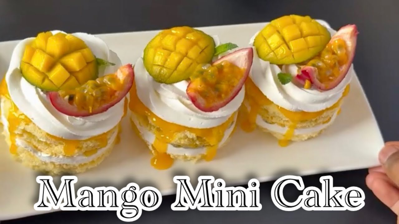 Homemade French Mango Mini Cake With Whipped Cream So Easy - YouTube