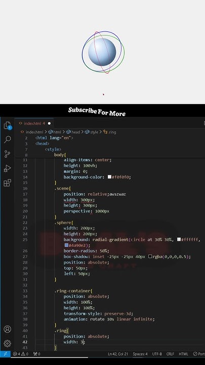 Ring And Sphere Using Html Css Ytshorts Html Webdesign Cssanimation Programming Coding 3774