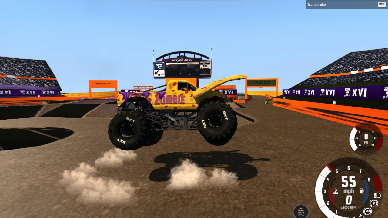 BeamNG.drive monster jam: All Zombie freestyle - YouTube