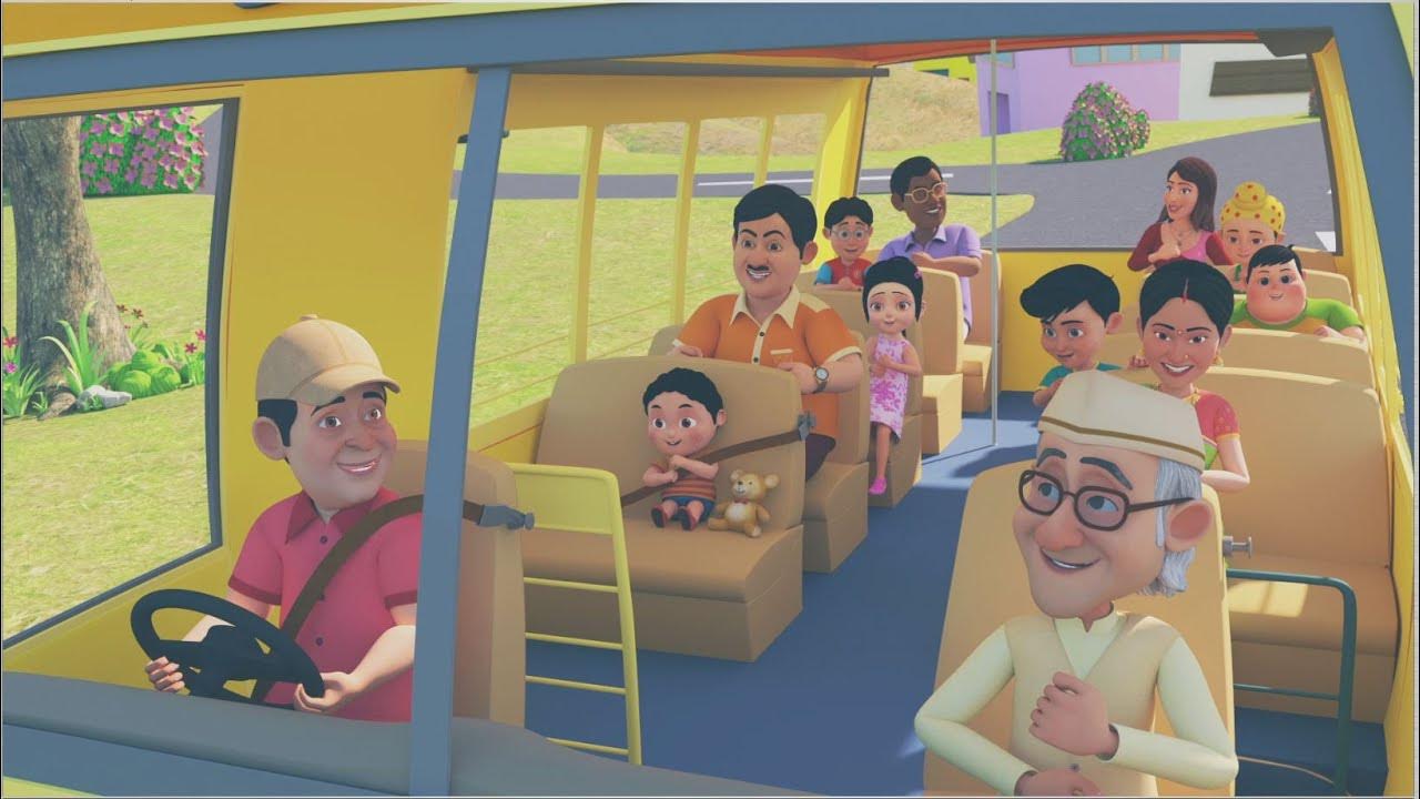 বাসের চাকা | Wheels on the Bus Rhyme | Fun and Educational Nursery Rhyme for Kids | TMKOC Rhymes ...
