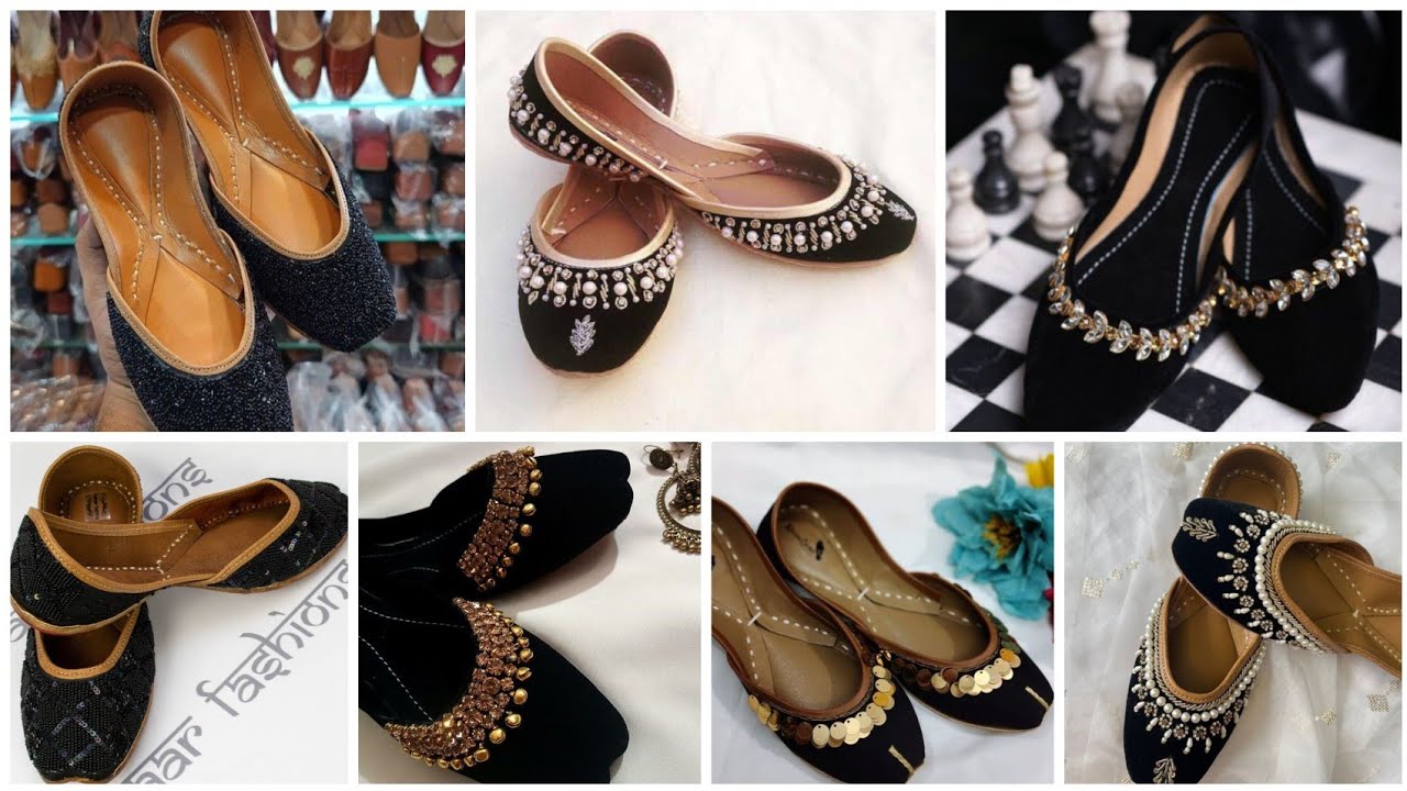 Black colour fancy khusa designs|| punjabi juti - YouTube
