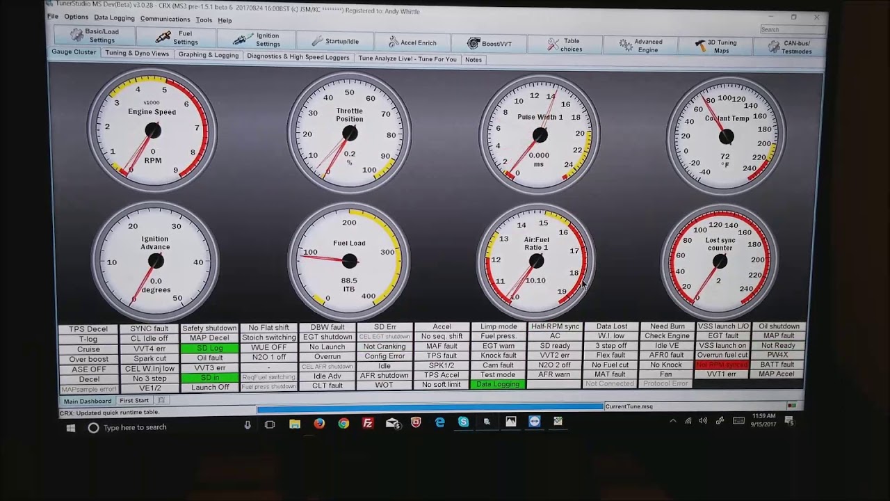 Basic MS3 Laptop Logging Megasquirt MegaLogViewer HD - YouTube