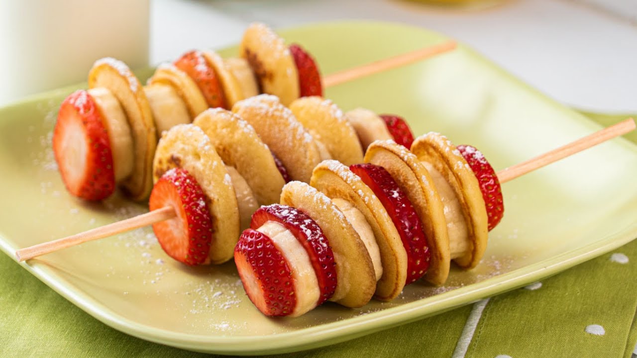 Brochetas de Hotcakes | Recetas para el desayuno - YouTube