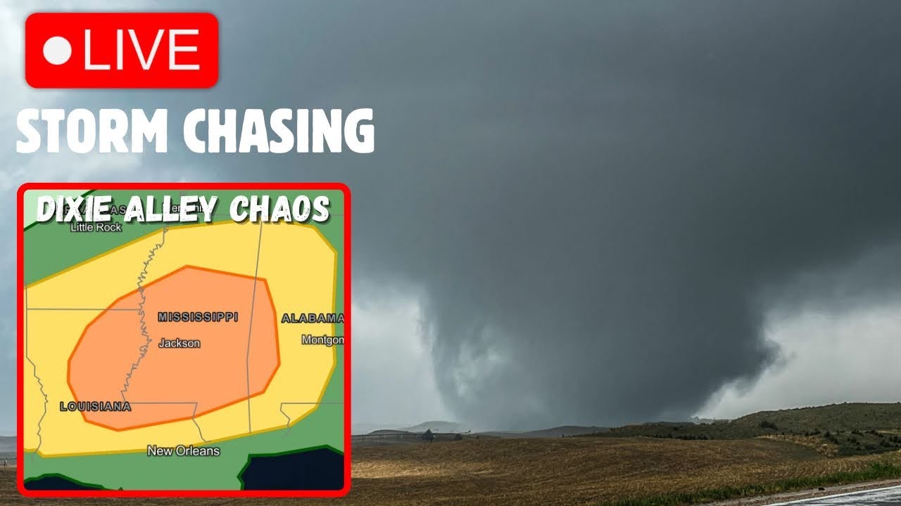 LIVE STORM CHASER: TORNADO OUTBREAK IN DIXIE ALLEY LIKELY - YouTube