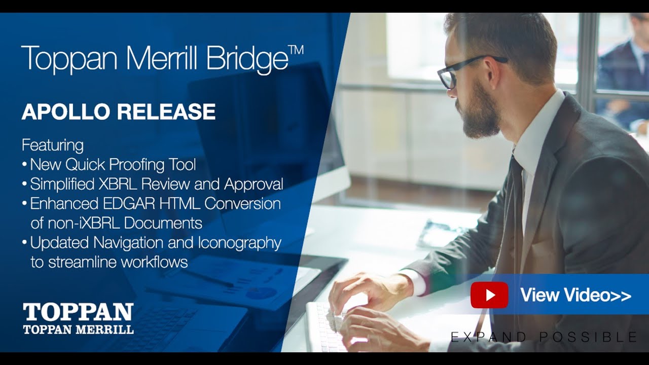 Toppan Merrill Bridge - Apollo Release - April 2020 - YouTube