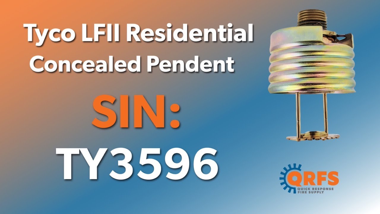 Tyco LFII Residential Concealed Pendent Fire Sprinkler Intro | TY3596 ...