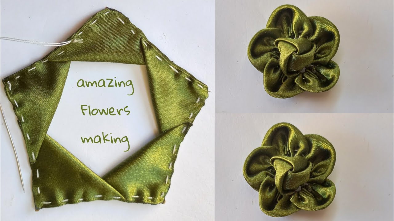 How To make Fabric flowers / Superb fabric flower making / Fabric ...