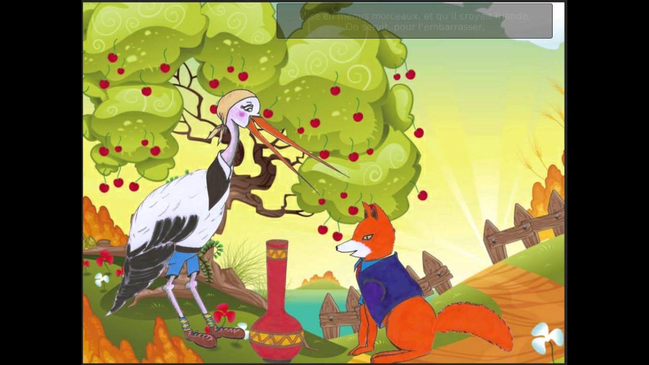 Le Renard et la Cigogne, Jean de La Fontaine (texte, illustrations et ...