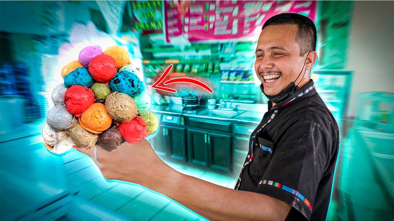 Te doy $1000 si puedes poner 20 bolas de HELADO en un cono | Reto ...
