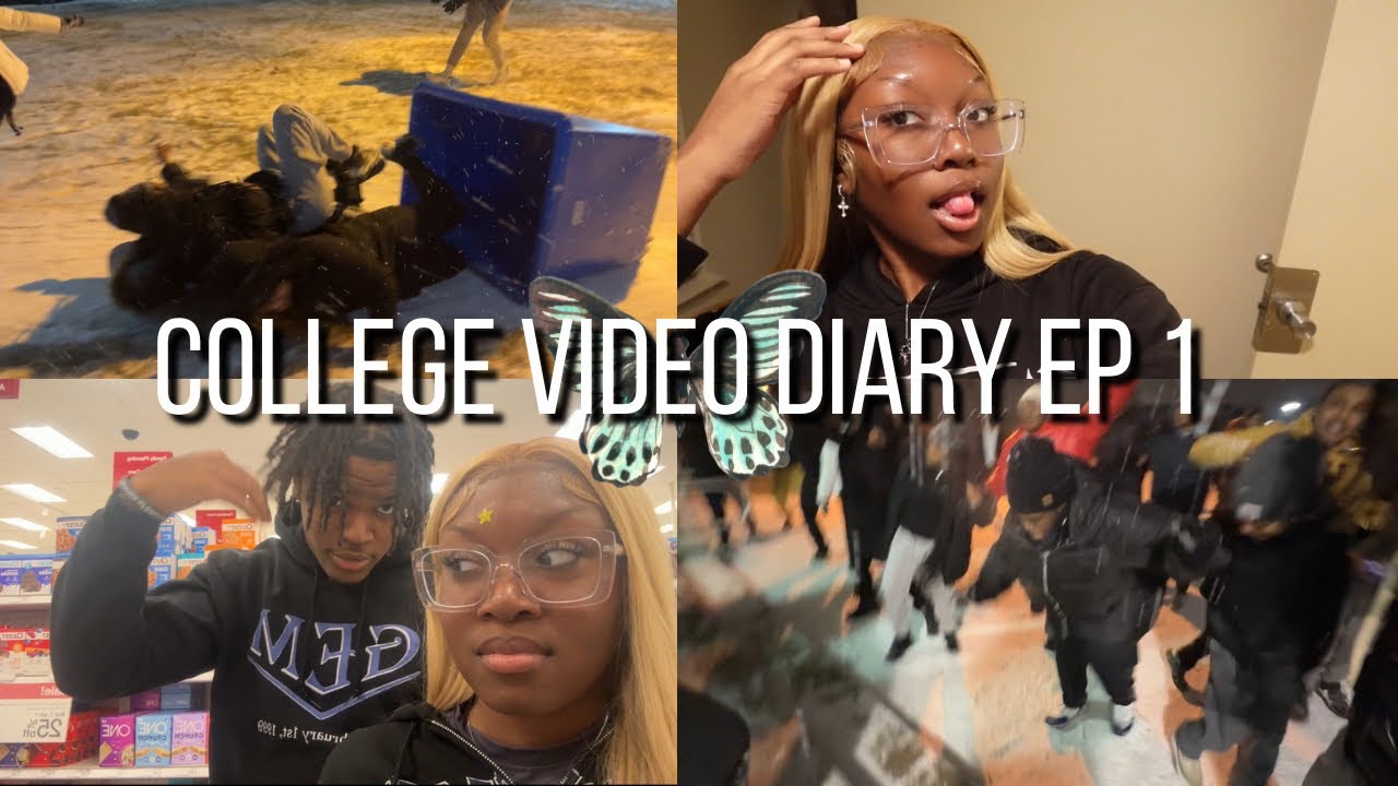COLLEGE VIDEO DIARY VLOG EP 1: Snow day, Target Run, New Blonde Hair ...
