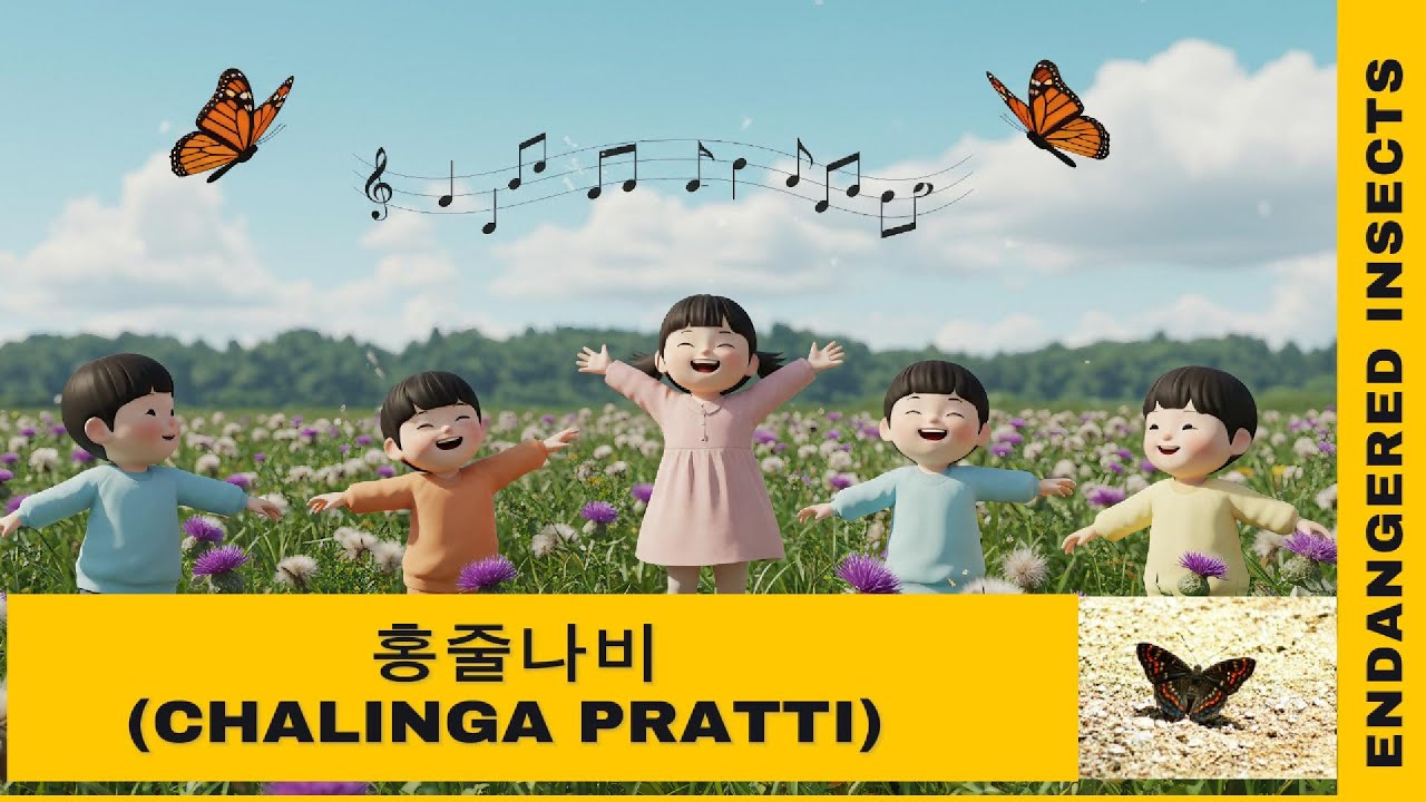멸종위기보호 곤충(홍줄나비(Chalinga pratti))#동요#어린이애니메이션#어린이동요 - YouTube