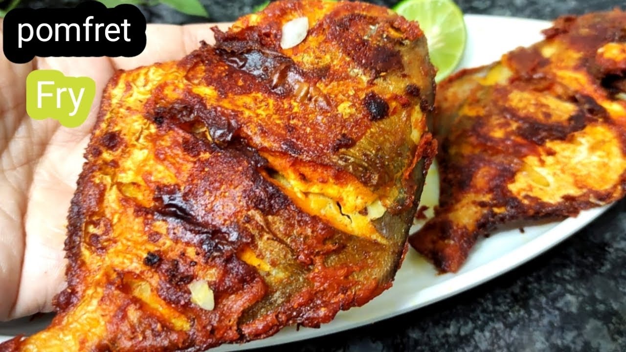 Crispy Whole Pomfret Fry!Pomfret Masala Fish Fry!How to make pomfret ...