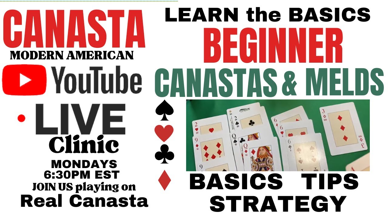 EASIEST Beginners CANASTA Start How to play Clinic 2024 5-27 #tutorial ...