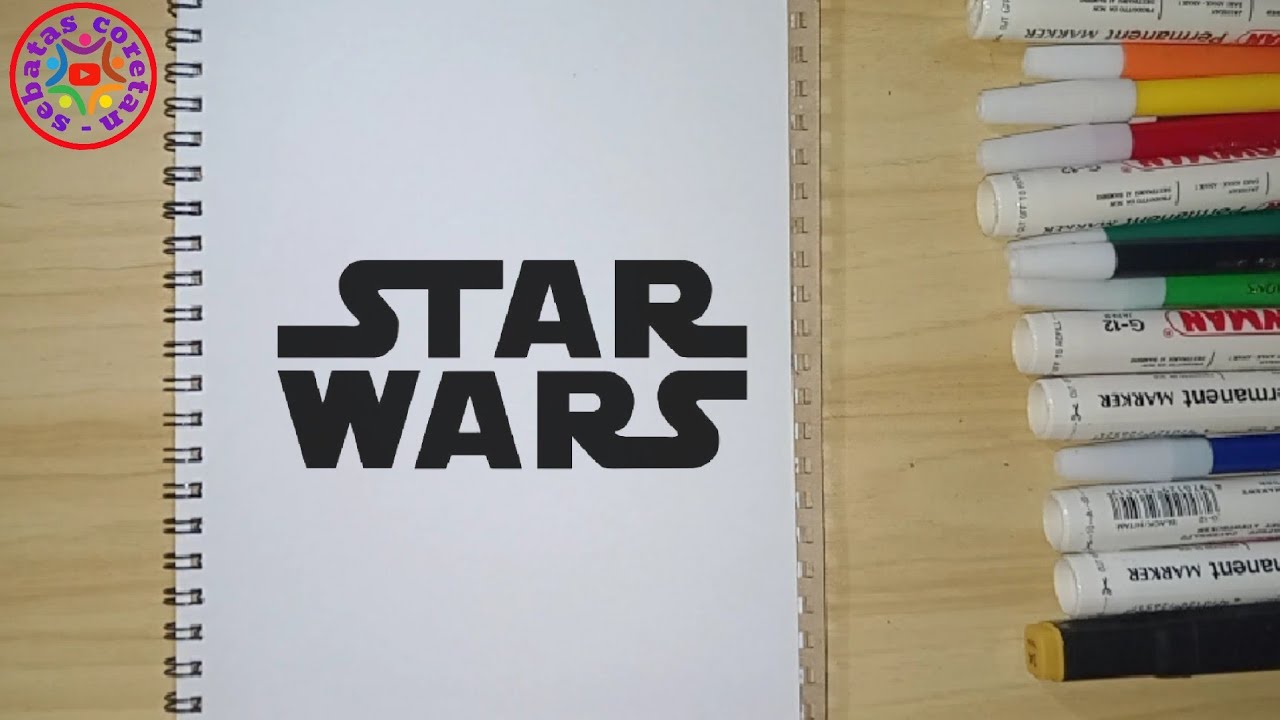 HOW TO DRAW THE STARS WARS LOGO - YouTube