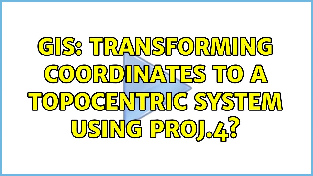 GIS: Transforming coordinates to a topocentric system using PROJ.4 ...