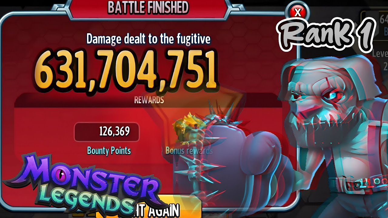 Bounty Hunt League 8 | Level 110 Knuckles Nicky (Monster Legends) - YouTube