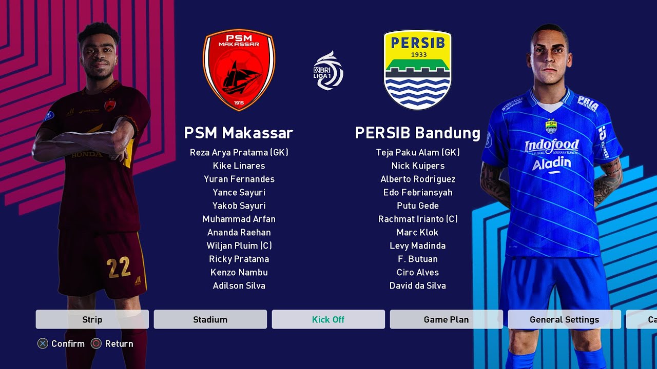 PSM MAKASSAR VS PERSIB BANDUNG BRI LIGA 1 INDONESIA SP FOOTBALL LIFE 23 ...