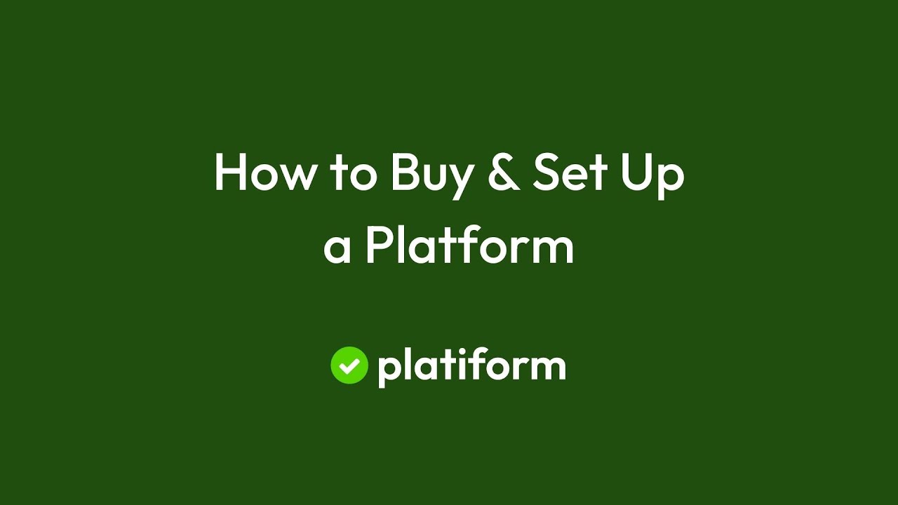 How to buy and set up a platform - YouTube