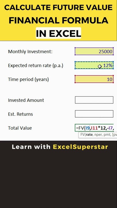 Calculate Future value Time Tested Excel financial formula - YouTube