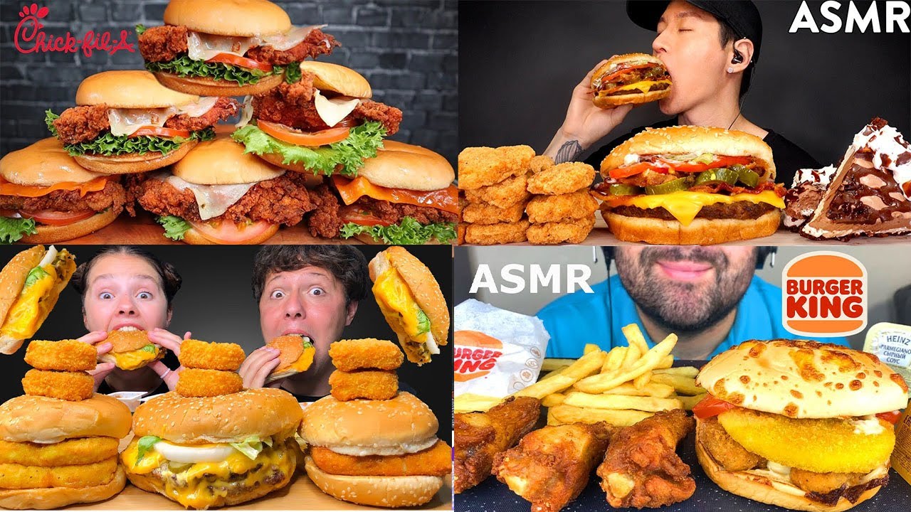 ASMR Fast Food Mukbang Compilation | Fast Food Asmr | Satisfying eating ...