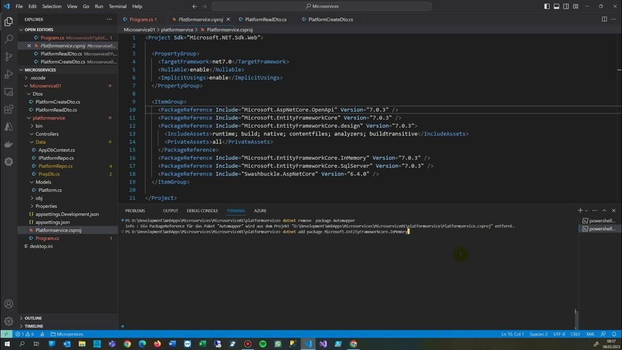 Remove Deinstall a Package in Visual Code in C# Project .csproj - YouTube