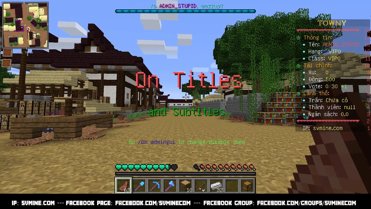 [SVMINE MINECRAFT] [#1 TOWNY] : Hướng dẫn chơi chế độ Towny - YouTube