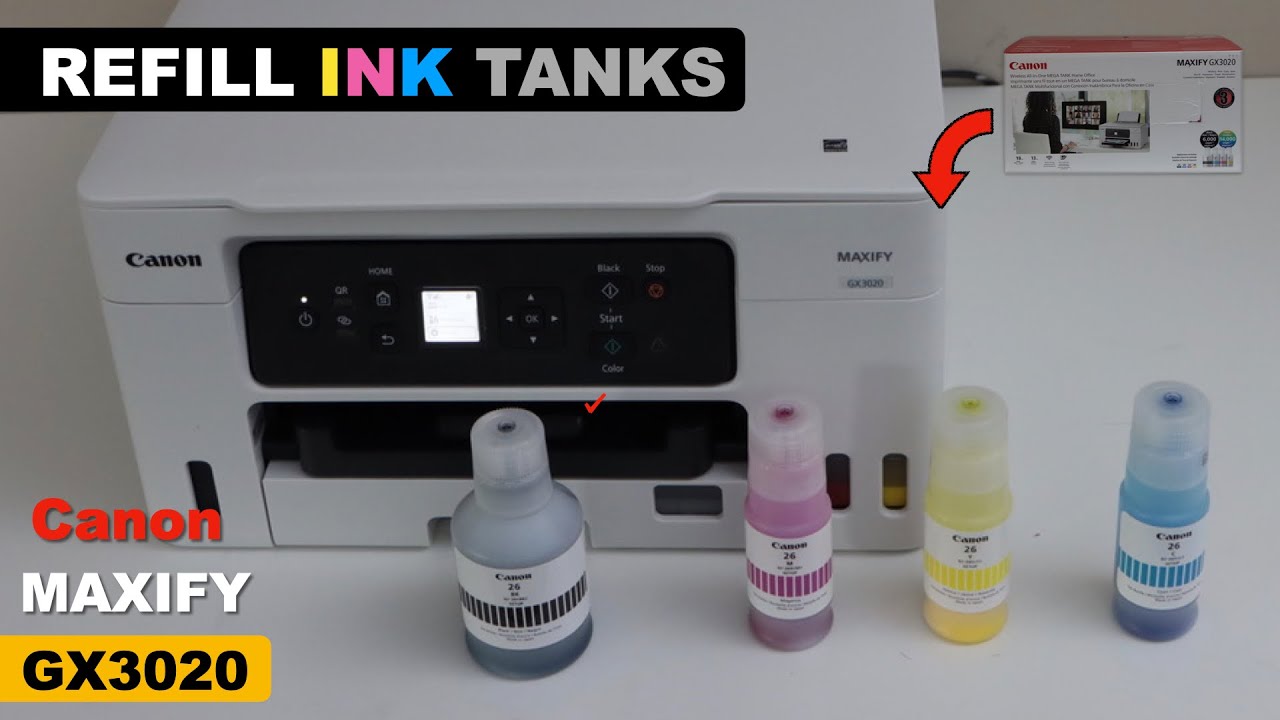 Canon Maxify GX3000 Ink Refill / Filling! - YouTube