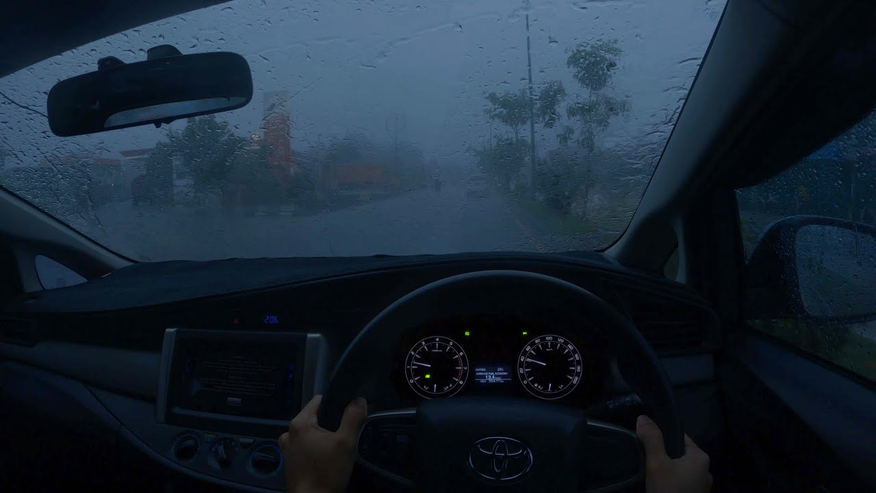 Relaxing rain sounds while driving to sleep, work, study - YouTube