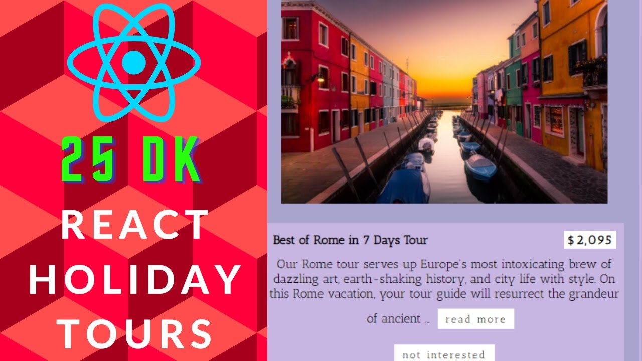 React Holiday Tours Uygulaması seviye2 - YouTube