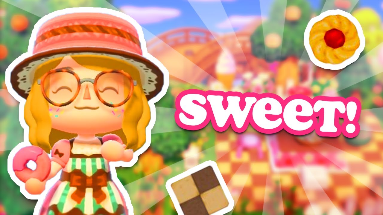 Super Cute Cookie/Candy/SWEETS Forest Campsite! - Animal Crossing New ...