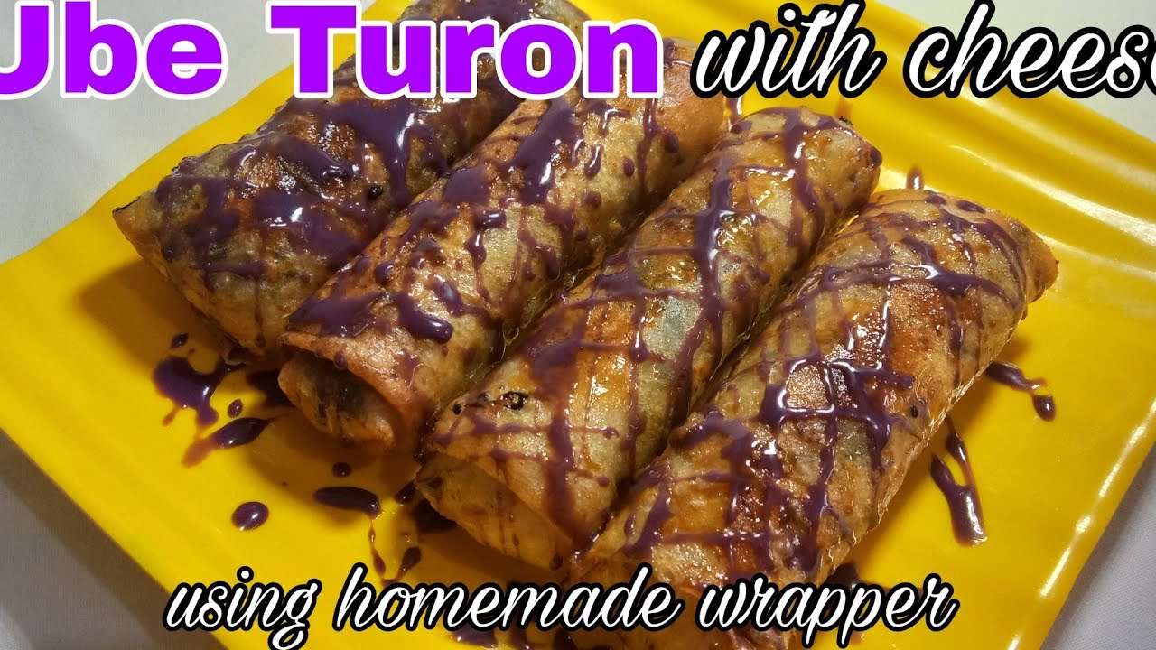 UBE TURON with cheese Using homemade wrappers|how to make ube turon ...