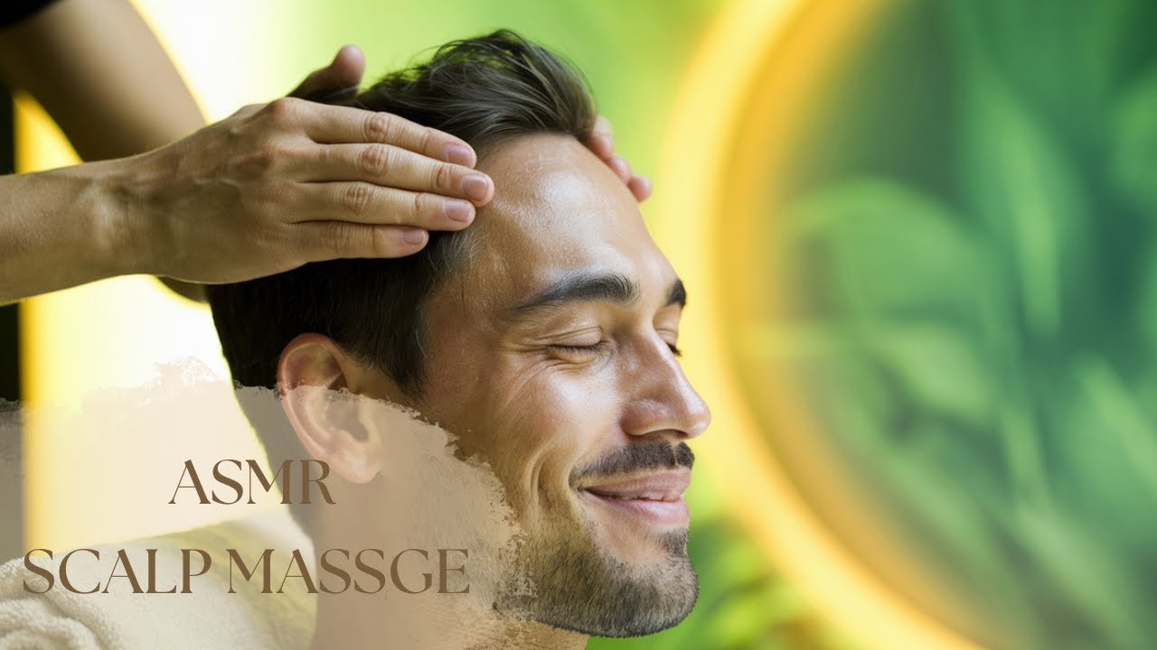 ASMR relaxing Scalp massage ON REAL PERSON ( jade combs, scalp scratch ...