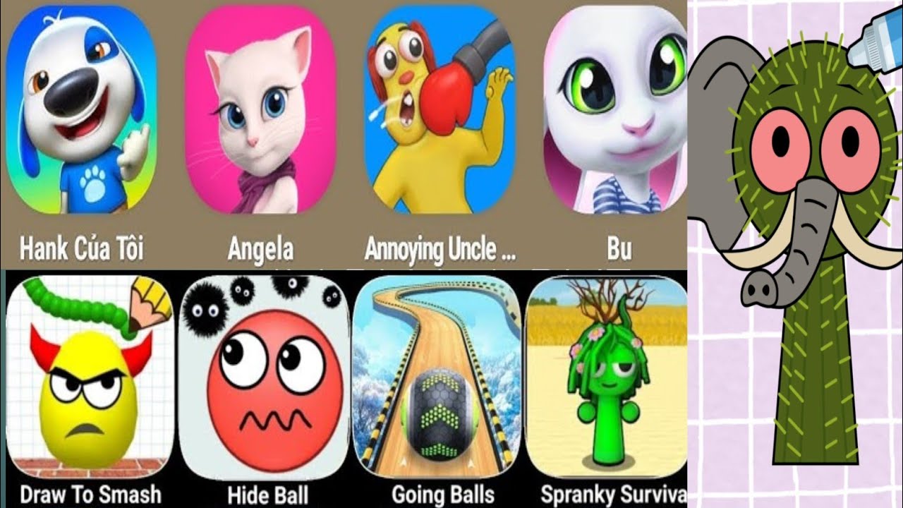 Spranky Transformer, Tricky Story, Talking Tom,Annoying Uncle,Food Run ...