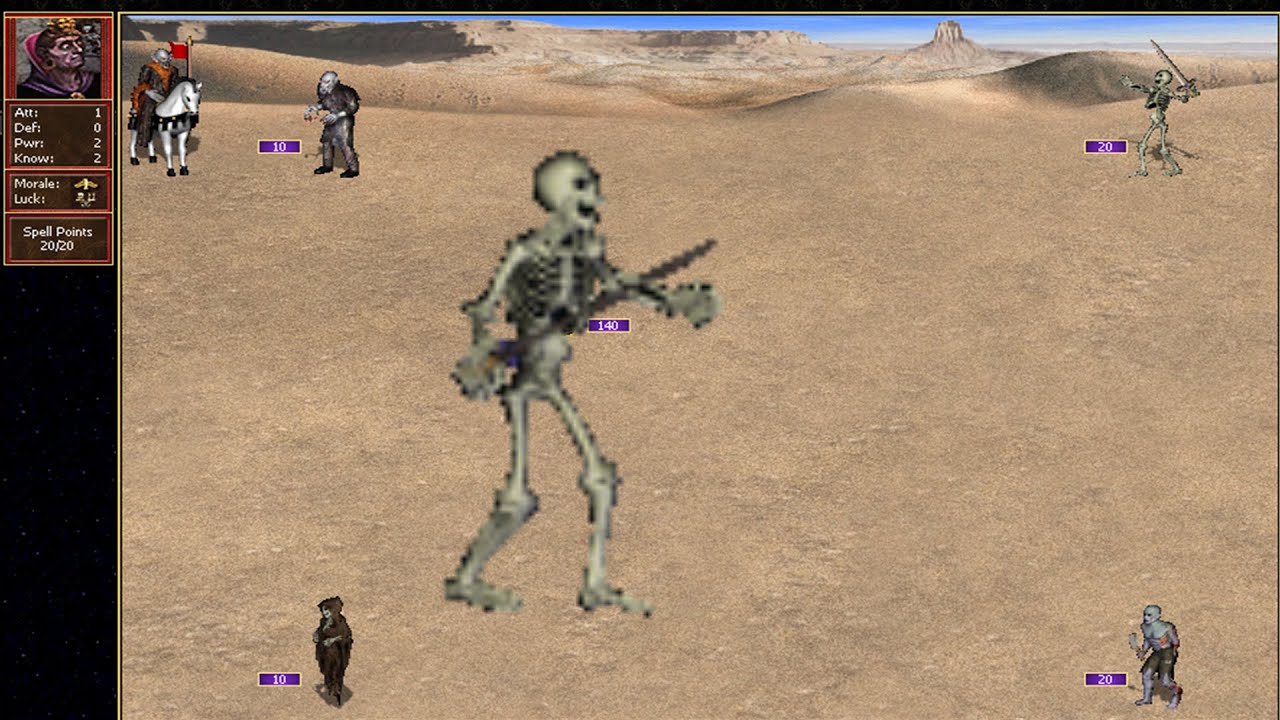 HoMM3 Horn of The Abyss HoTA 140 Skeletons vs 1020 crypt - YouTube