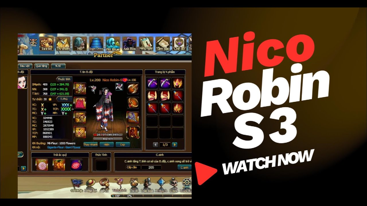 haitac568play: Nâng cấp tướng Nico Robin S3 + pet Kingbaum - YouTube