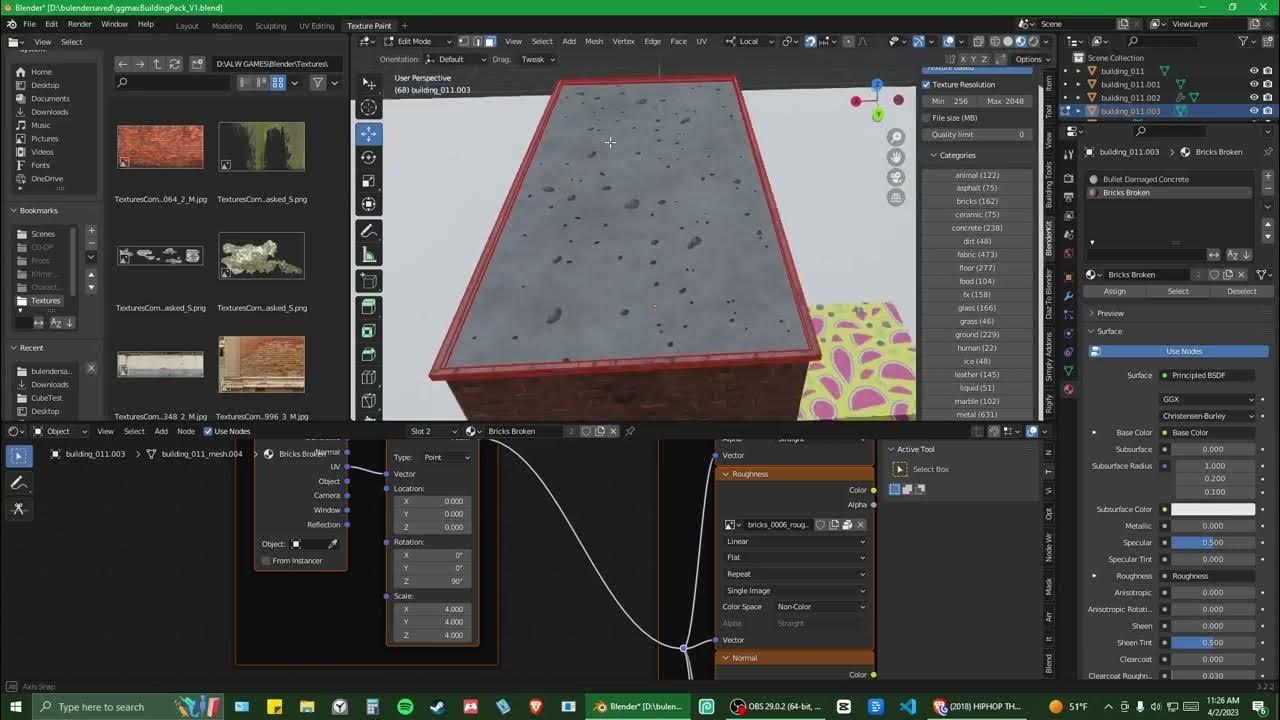 Blender Building add on Texturing - YouTube
