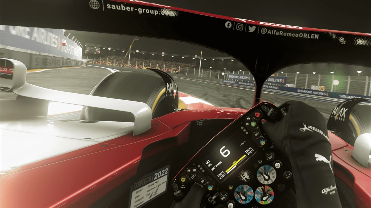 [F1 22] Cockpit Real Racing | Round 17 - SINGAPORE (Head Tracker IR ...