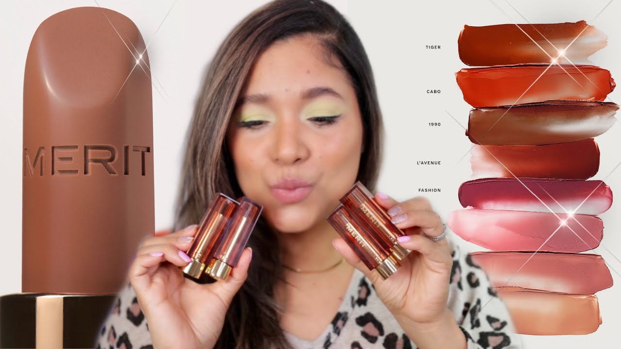 Full Face of Merit Beauty Ft Signature Lip lightweight lipsticks - YouTube