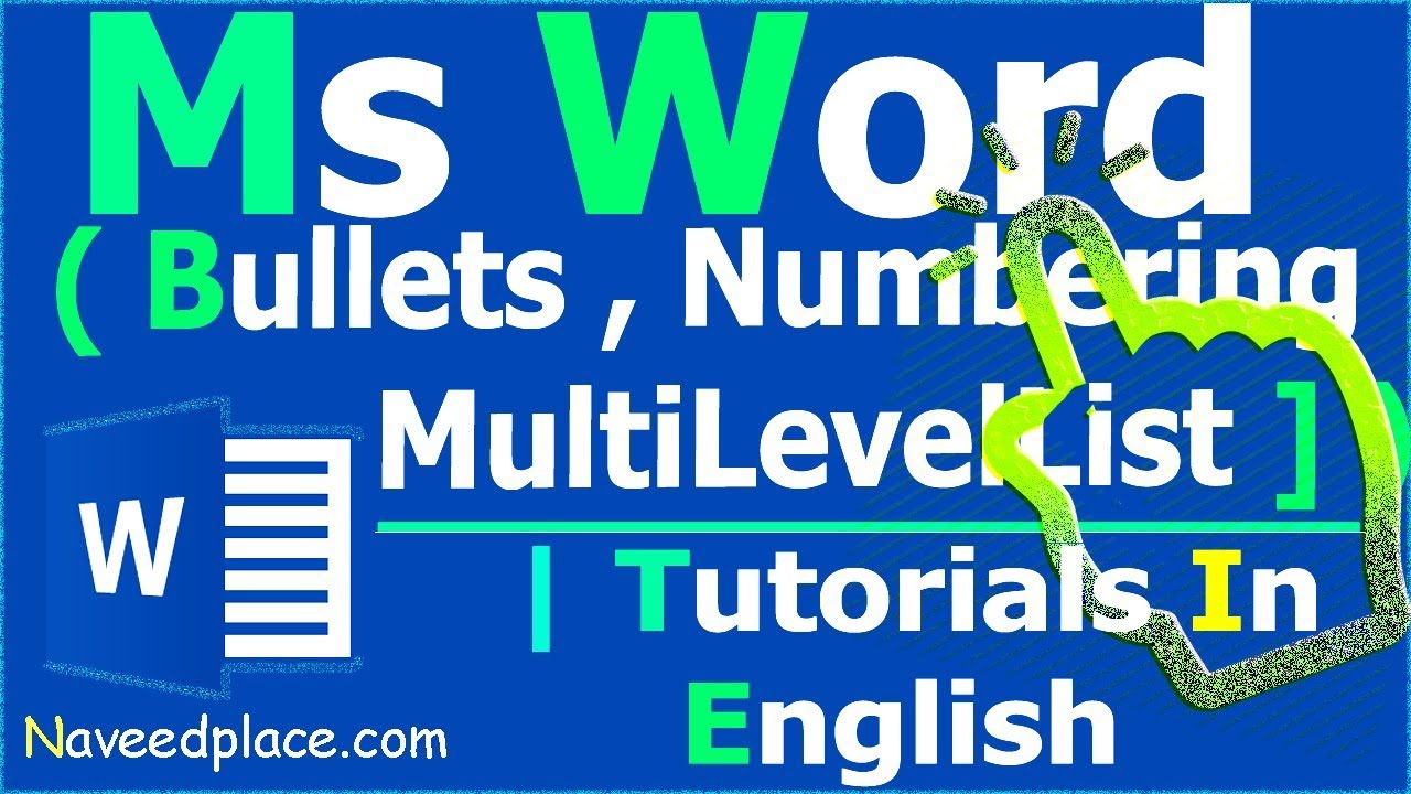 MS Word – Bullets , Numbering , Multilevel List - Tutorials - YouTube