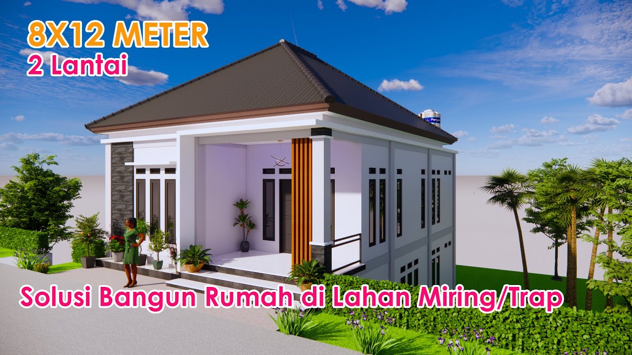 DESAIN RUMAH KLASIK MINIMALIS 8X12 METER // 2 LANTAI (Owner: Pak Eko) - YouTube
