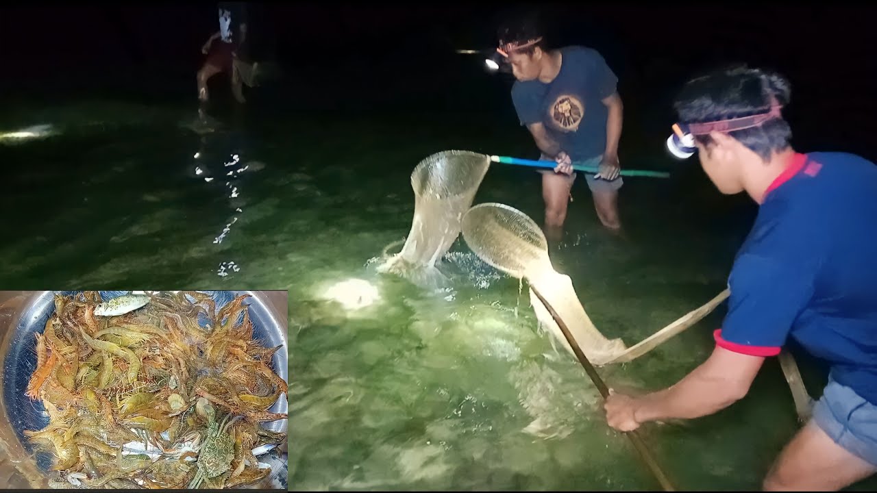 PART-1 PANGHUHULI NG HIPON SA DAGAT GAMIT ANG SIKPAW (SIBOT) | HULI ANG ...