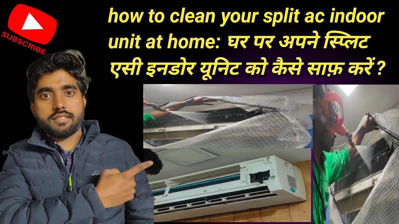 how to clean your split ac indoor unit at home#service #Jet pump AC ...