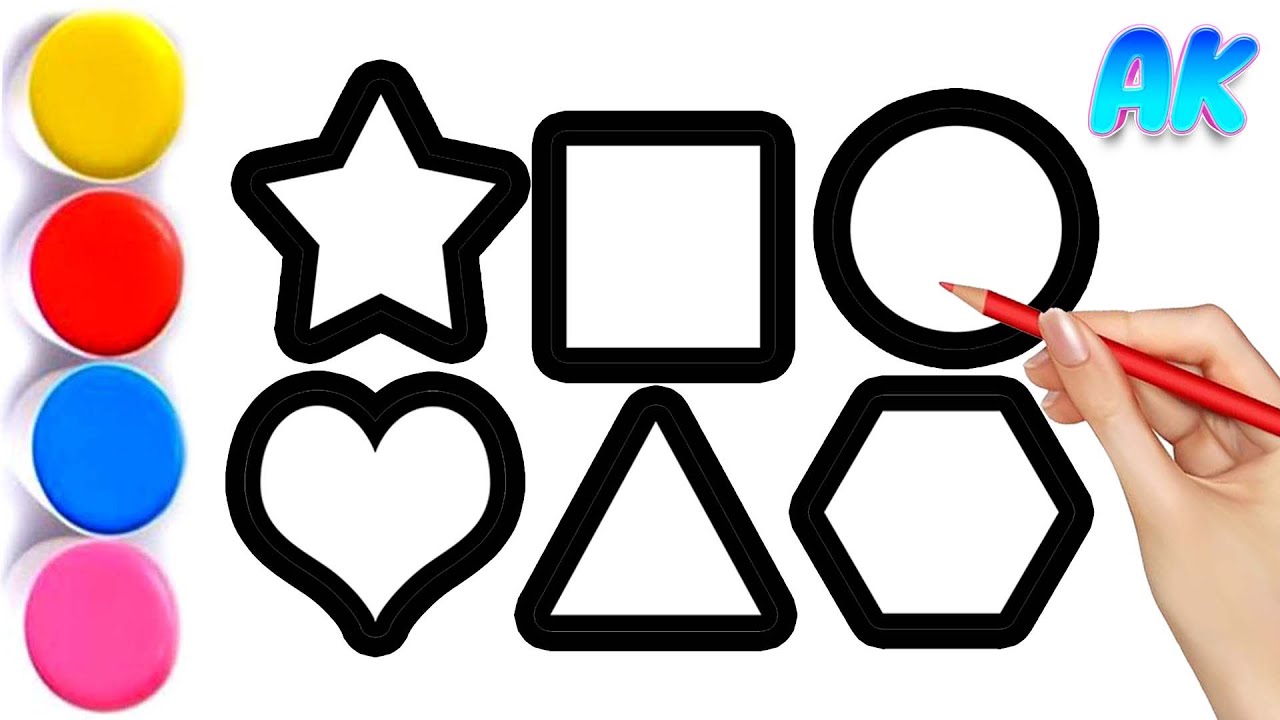 Learn shapes for kids | Kids shapes drawing, colors name | Colors name ...