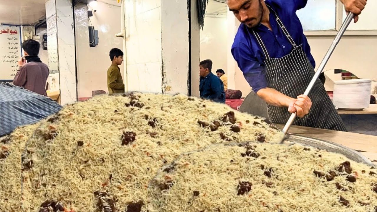 KABULI PULAO RECIPE | 1000 KG Afghani Meat Pulao Prepared | Street Food ...