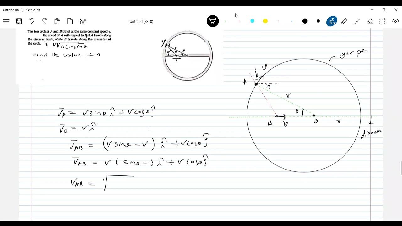 6) Physics | circular motion class 11| Find Angular velocity of particle A relative to particle ...