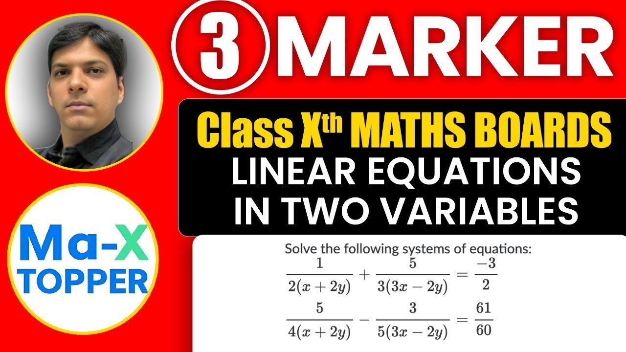 3 Marker TOUGH MCQ from Linear Equations in Two Variables for Class X ...