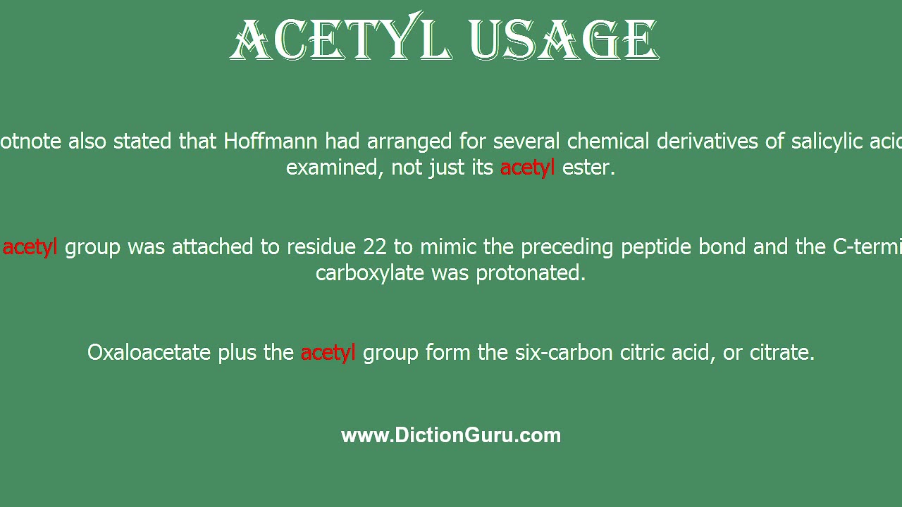 acetyl: How to pronounce acetyl with Phonetic and Examples - YouTube