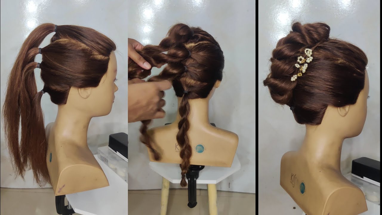 Khopa Hairstyle for Maharashtrian Look ll Easy and quick khopa ...