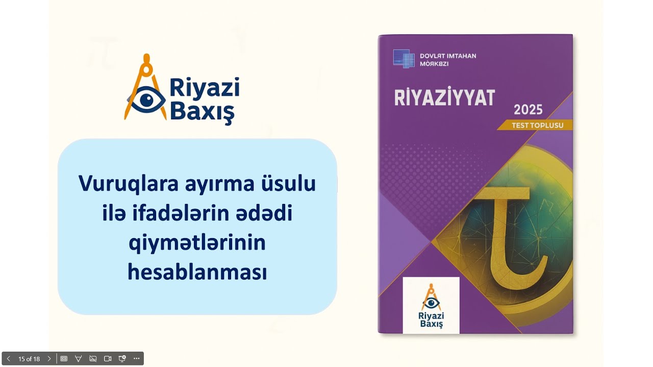 📘Vuruqlara ayırma üsulu ilə ifadələrin ədədi qiymətinin hesablanması ...